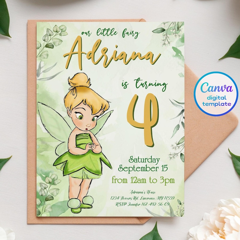 Tinkerbell 2 Invitation - Etsy