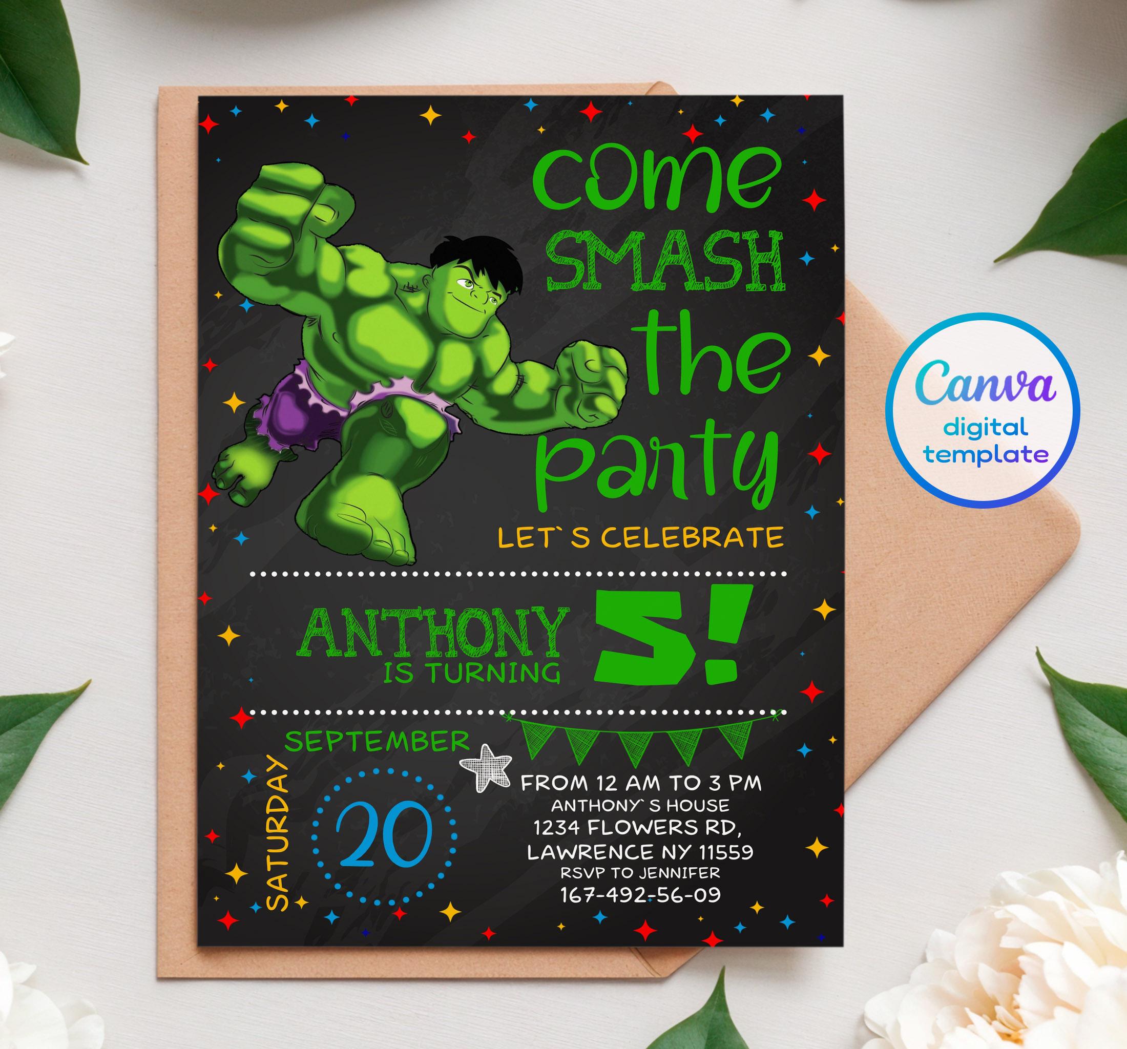 Printable Boy Birthday Invitation, Superhero Birthday Invite ...