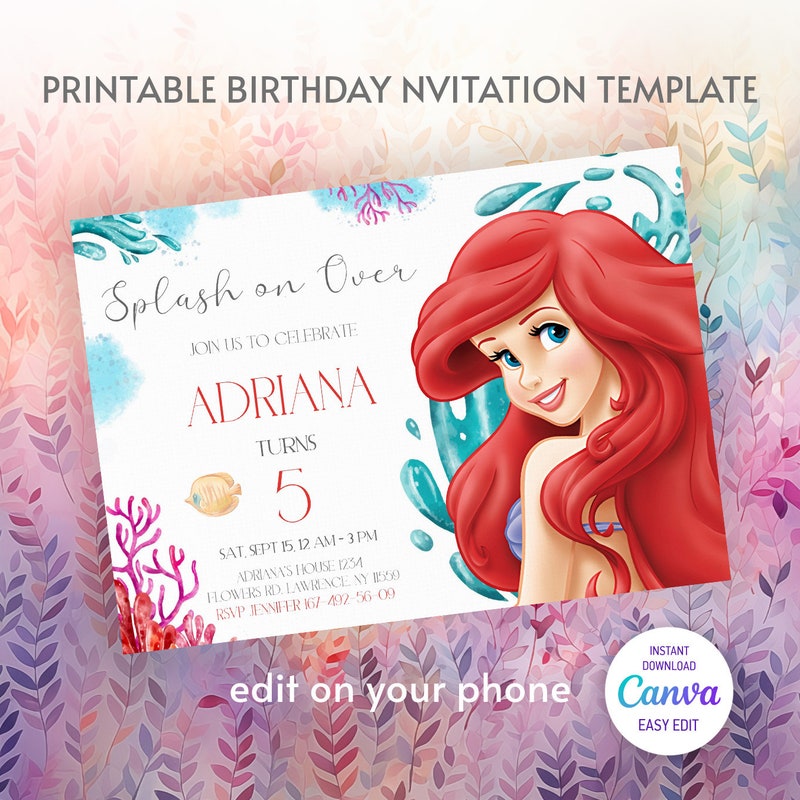 Little Mermaid Invitation - Etsy