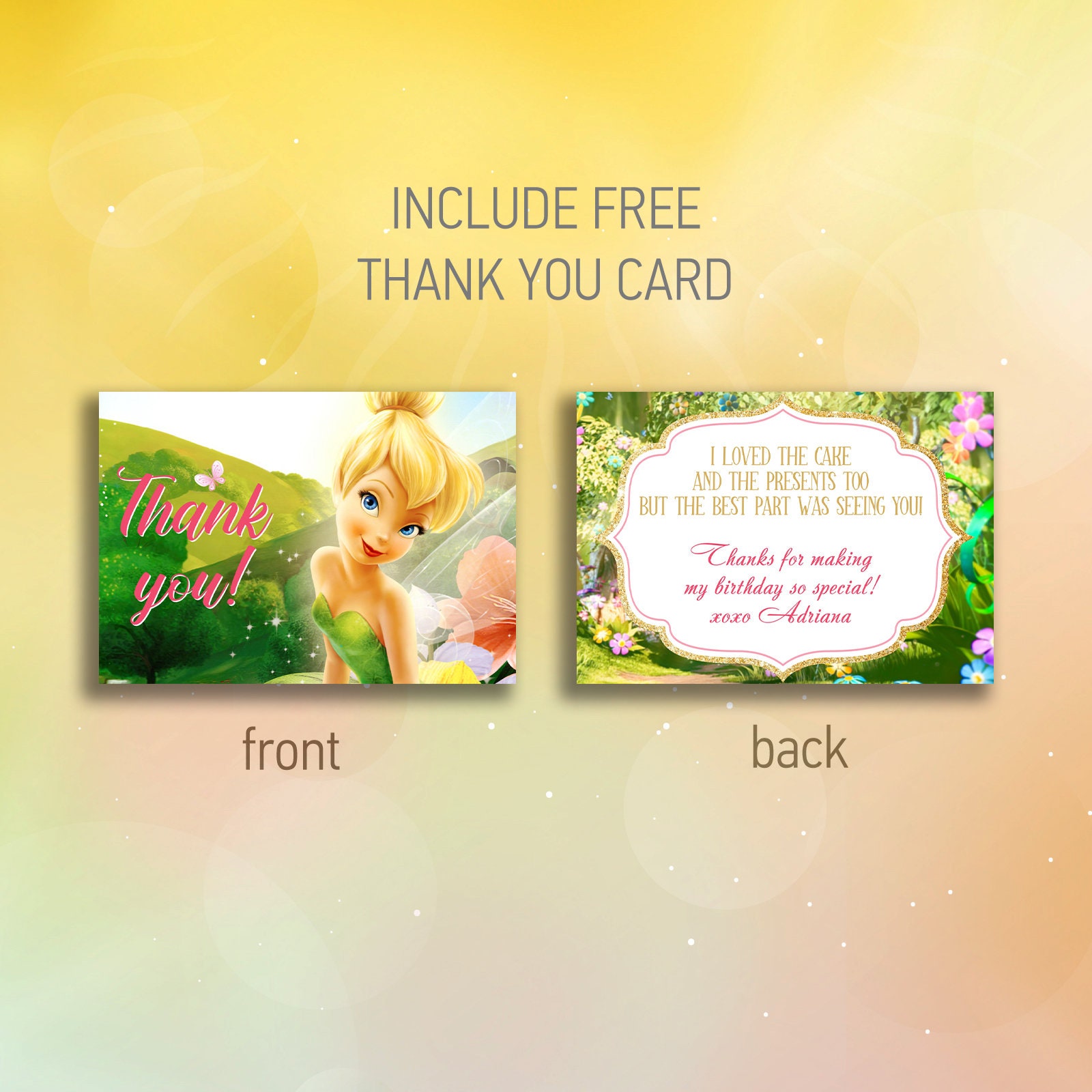Printable Fairy Tinkerbell Fairy Birthday Invitation Tinker Bell