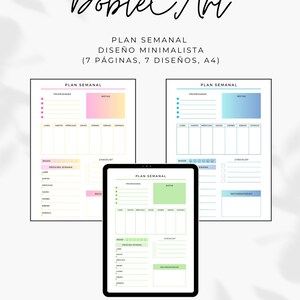 Weekly Plan - Minimalist Design - Etsy