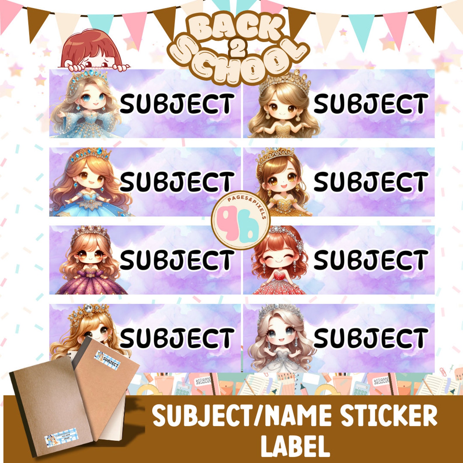 Editable Back to School Labels Personalized Name Labels Instant ...