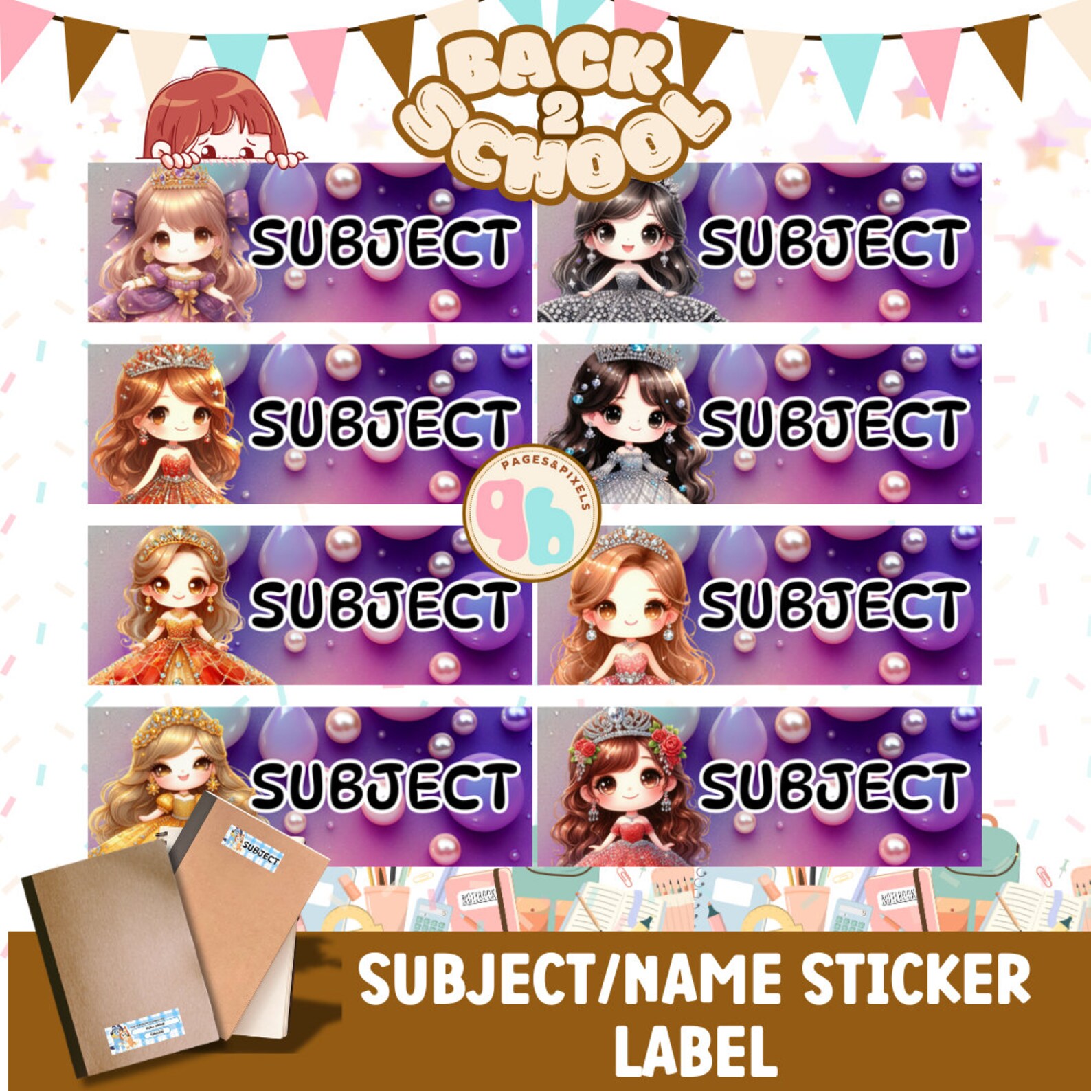 Editable Back to School Labels Personalized Name Labels Instant ...