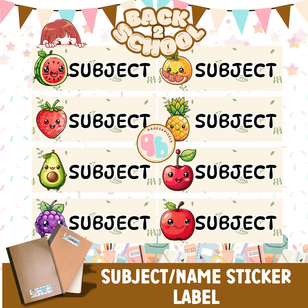 Editable Back to School Labels Personalized Name Labels Instant ...