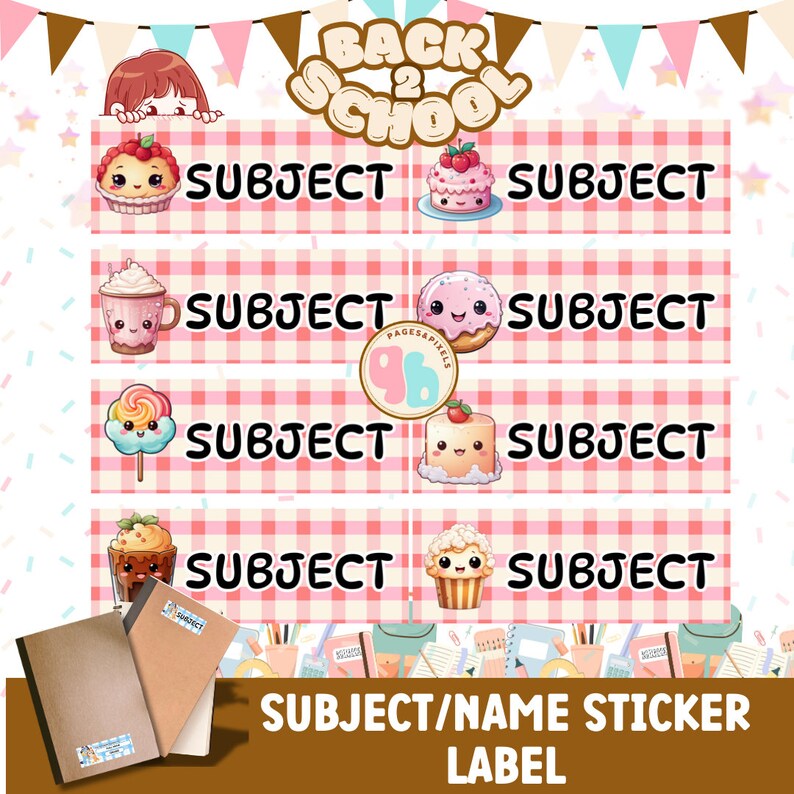 Editable Back to School Labels Personalized Name Labels Instant ...