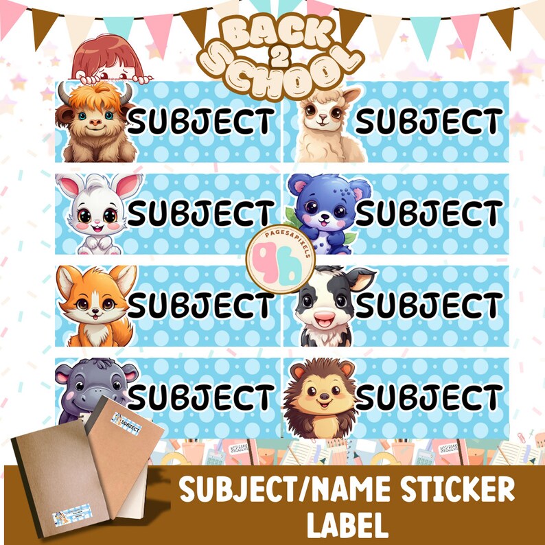 Editable Back to School Labels Personalized Name Labels Instant ...