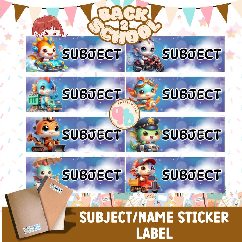 Editable Back to School Labels Personalized Name Labels Instant ...