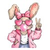 Easter Bunny Peace Sign Png, Easter Bunny Blowing Bubblegum Png, Spring ...