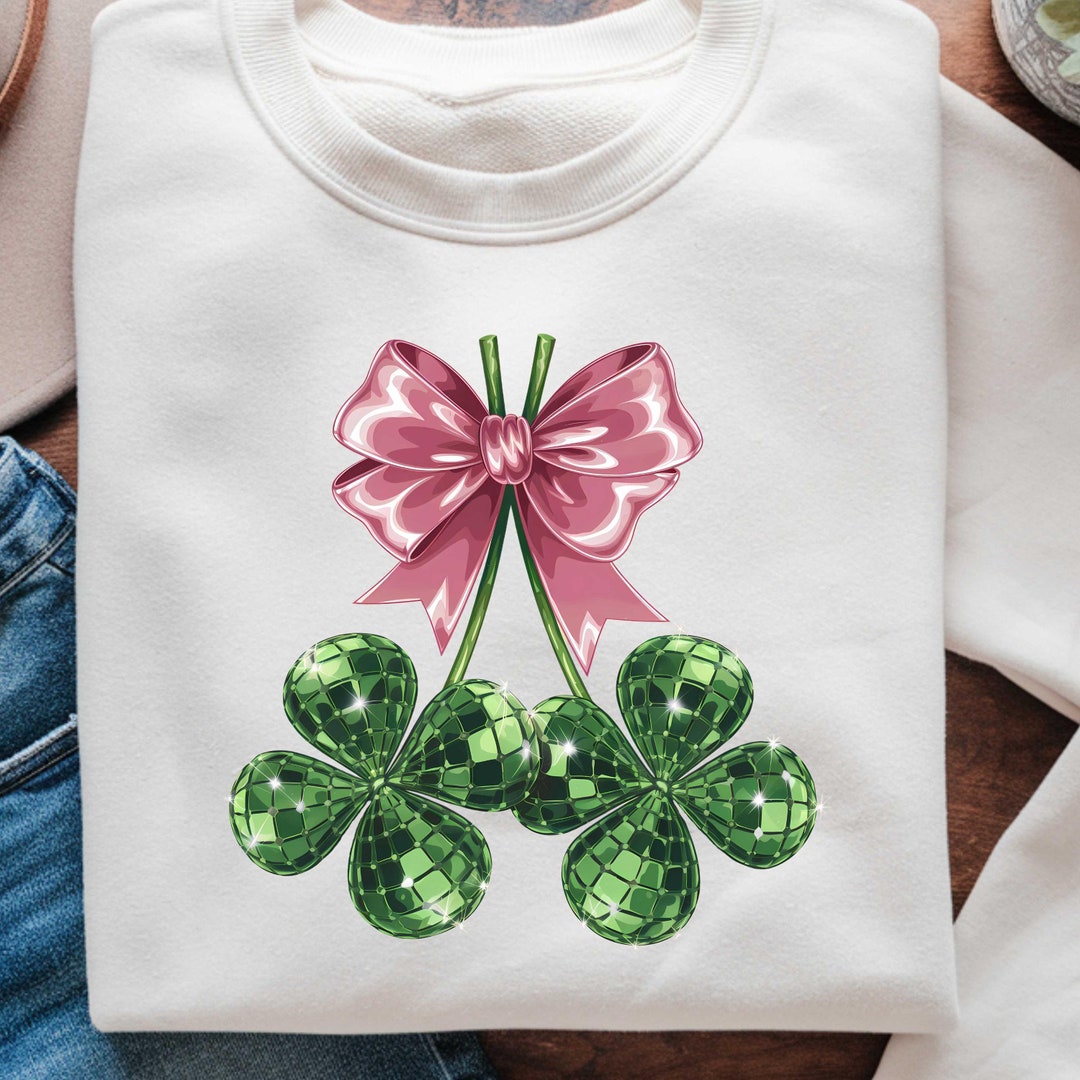 Disco Coquette St Patrick's Day Png, Coquette Shamrock Disco PNG ...
