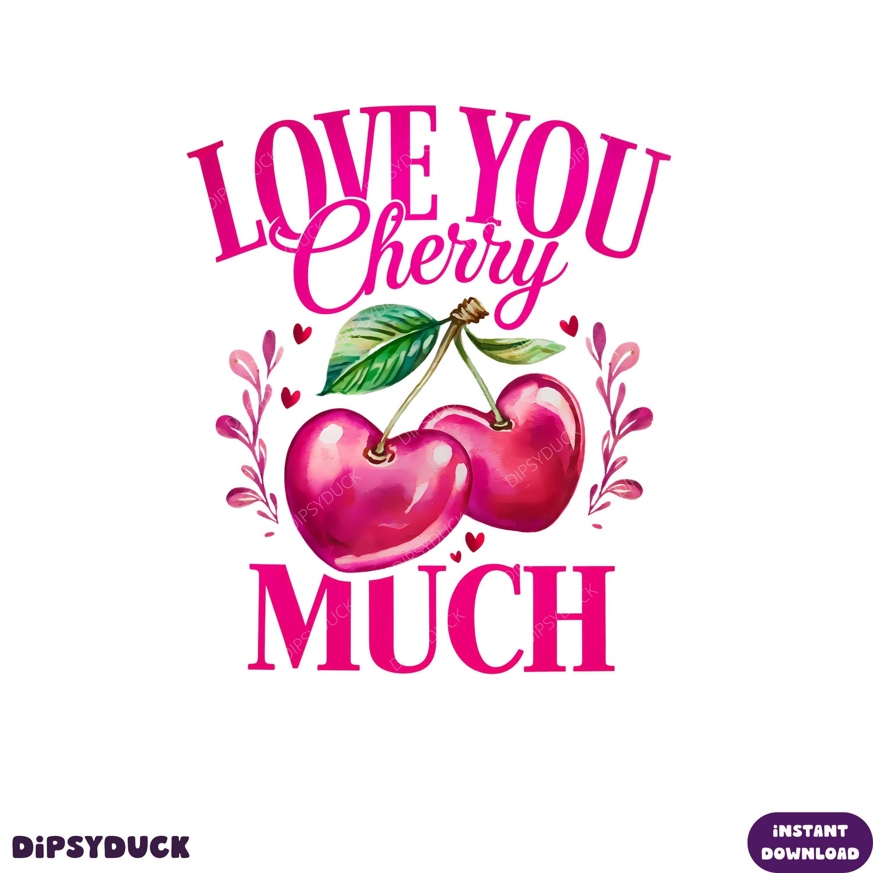 I Love You Cherry Much Cherries Png, Disco Heart Cherries, Retro ...