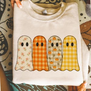 Floral Pathwork Autumn Ghost Png, Preppy Halloween Ghost Png, Floral ...