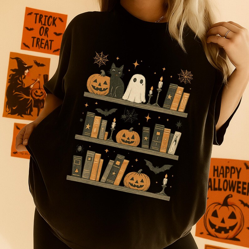 Ghost Reading Bookshelf Png, Bookish Halloween Png, Bookworm Ghost Png ...