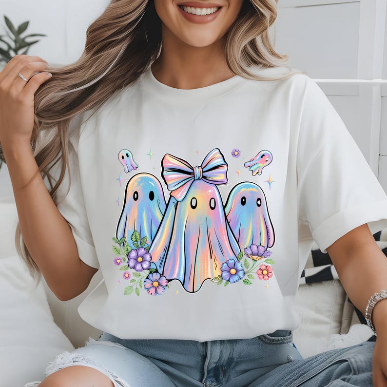 Iridescent Ghost Pumpkin Png, Girly Halloween Png, Retro Disco Ghost ...