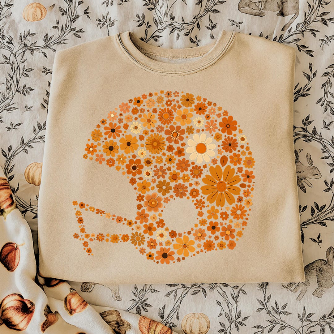 Fall Football Helmet Png, American Football Png, Boho Floral Football ...