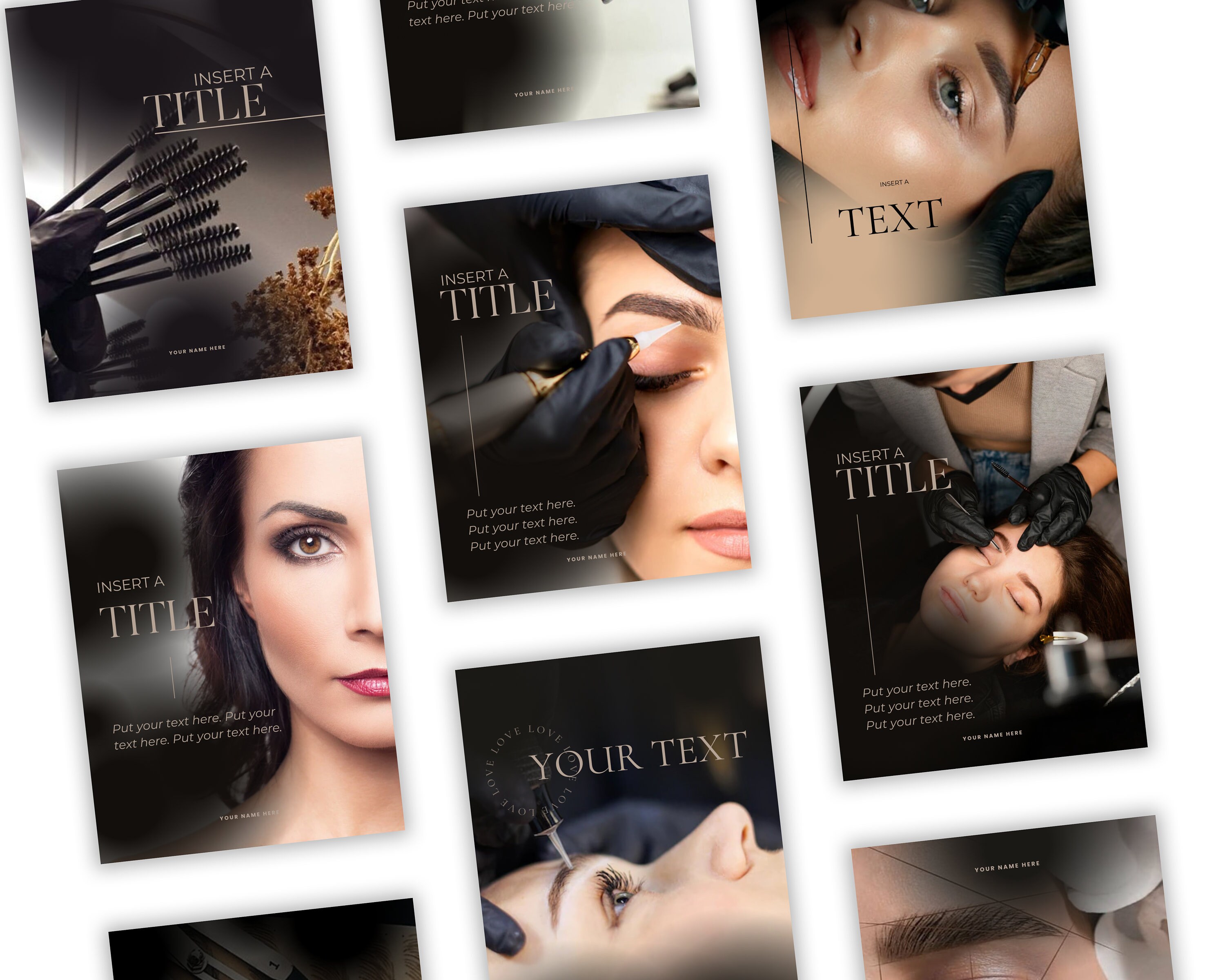Luxury Aesthetic BROW TECH Instagram Templates Eyebrow Artist Instagram ...