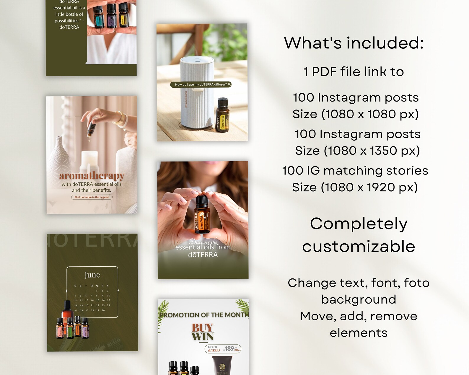 Essential Oil: Doterra Instagram Templates Pack for Wellness Advocates ...