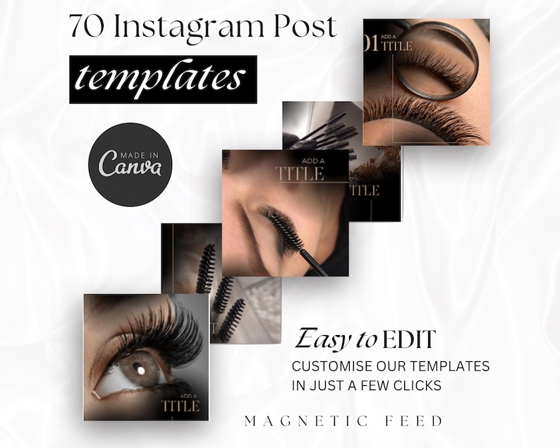 Lash Designer Instagram Templates: Elegant Social Media Canva Pack - Etsy