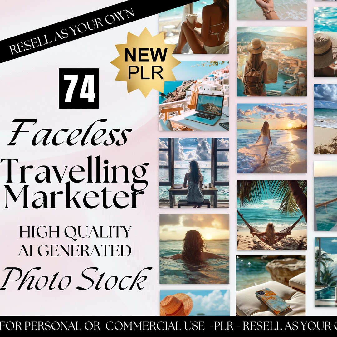 FACELESS Ai-generated Stock Photo Collection -digital Marketer With PLR ...