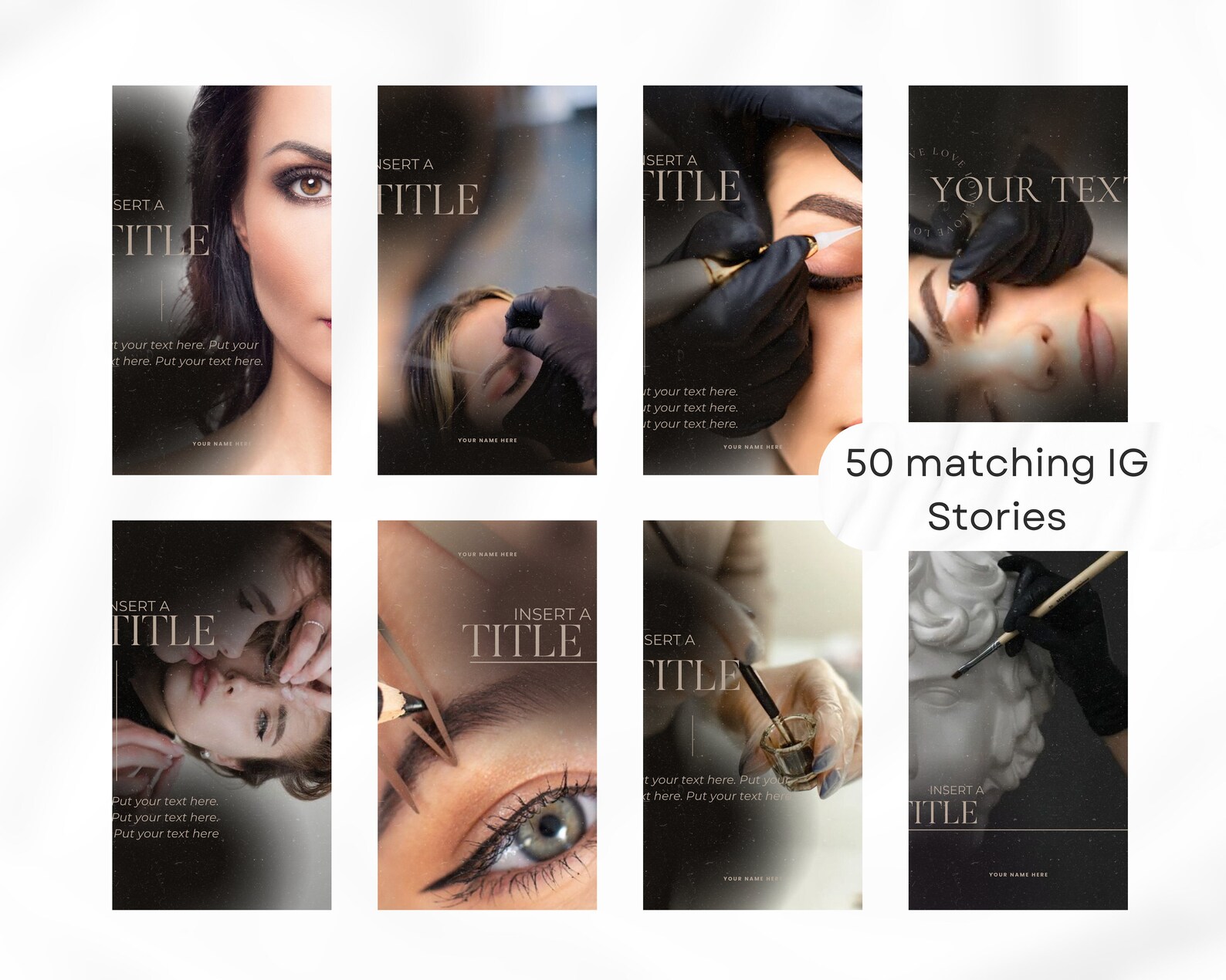 Luxury Aesthetic BROW TECH Instagram Templates Eyebrow Artist Instagram ...