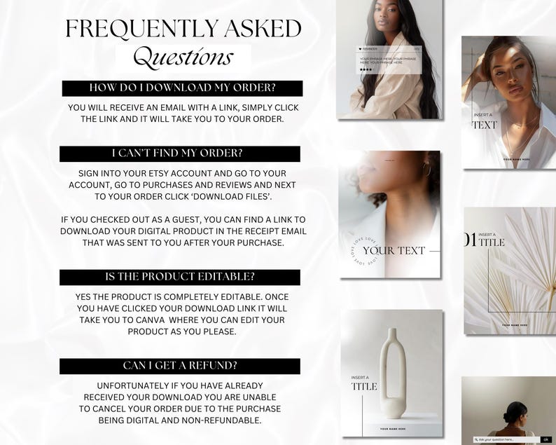 MELANIN INSTAGRAM CAROUSEL Aesthetic Canva Templates - Aesthetic White ...