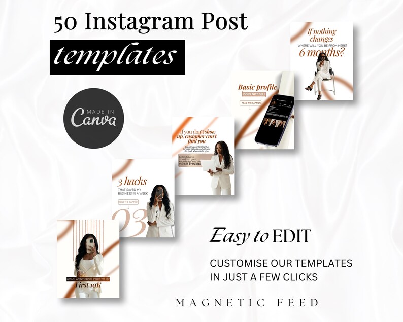 Storytelling Carousel Templates Canva Pack + 50 Editable Instagram ...