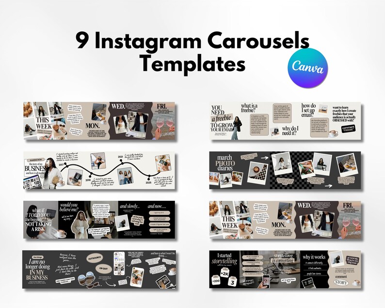 Instagram Carousel Templates Canva Storytelling Social Media Templates ...