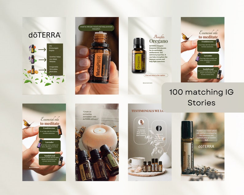 Essential Oil: Doterra Instagram Templates Pack for Wellness Advocates ...