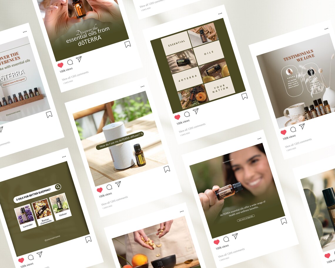 Essential Oil: Doterra Instagram Templates Pack for Wellness Advocates ...