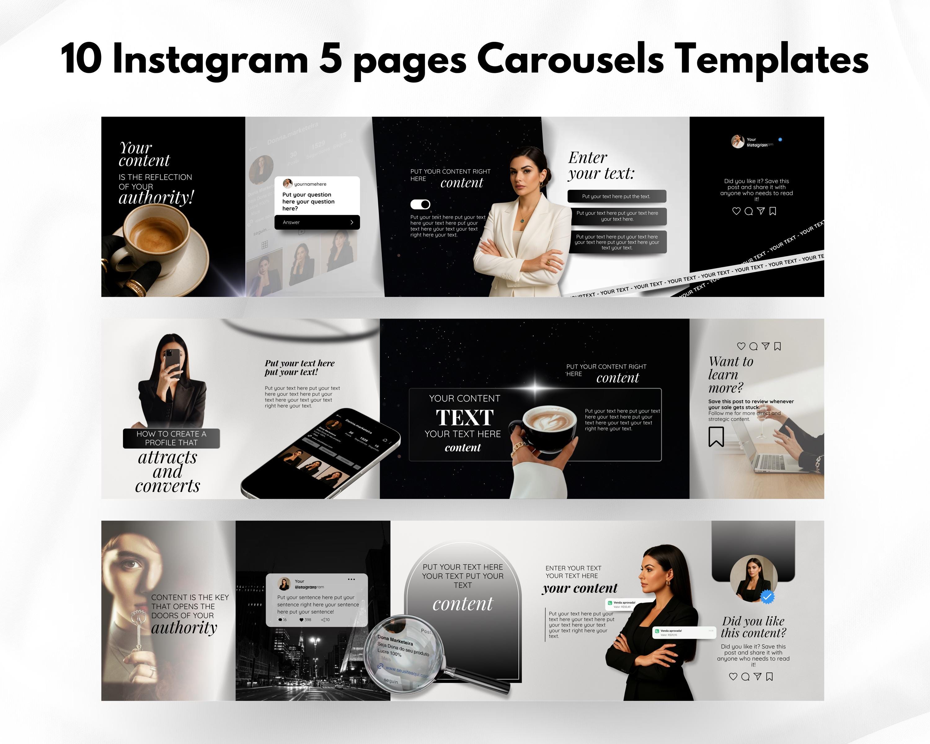 Seamless Storytelling Carousel Templates: Elegant Social Media Kit ...