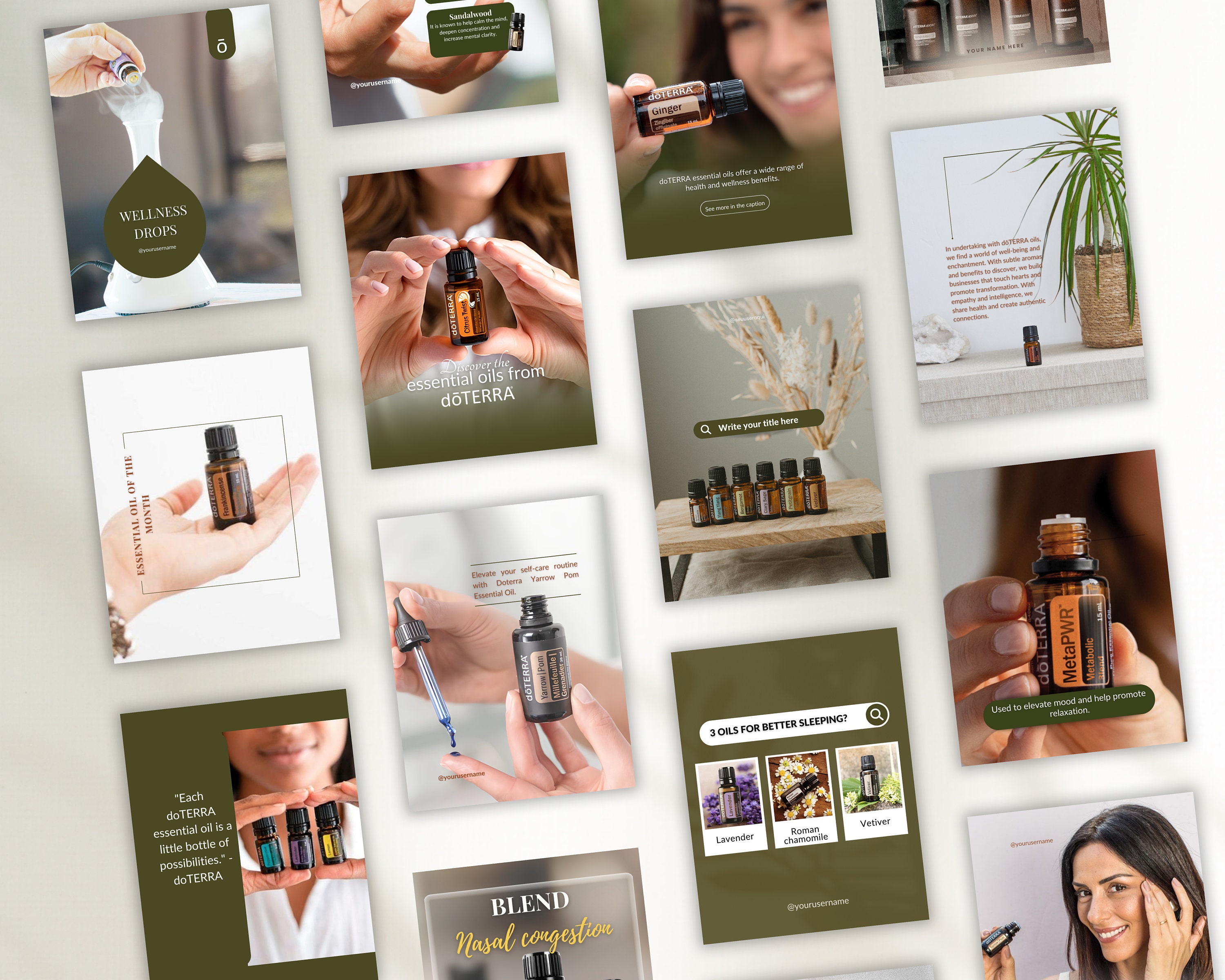 Essential Oil: Doterra Instagram Templates Pack for Wellness Advocates ...