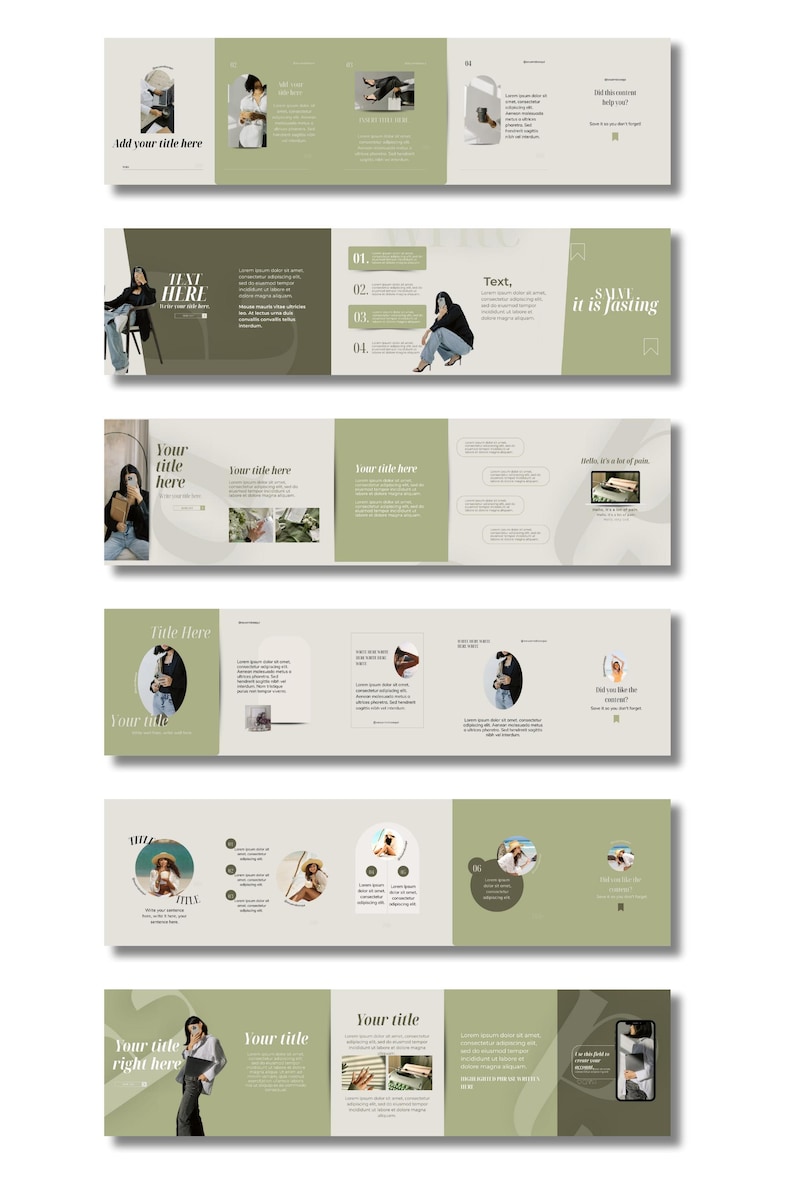 Minimalist Instagram Carousel Templates - 13 Seamless Slides (canva ...