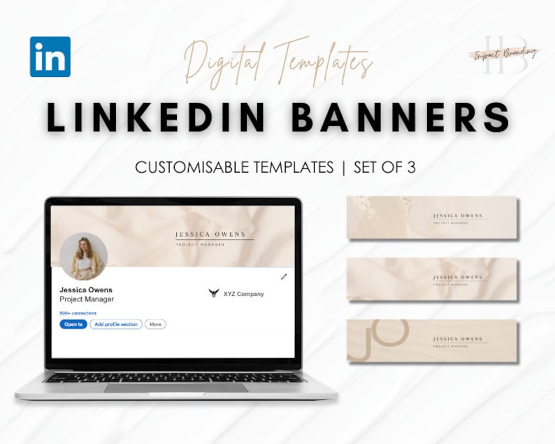 Buy Beige Linkedin Banner Templates | Professional Profile Design (PDF ...