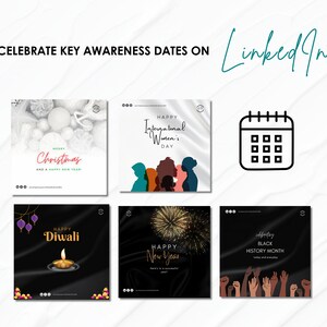 10 Linkedin Post Templates | Canva Social Media Cards (digital Download ...