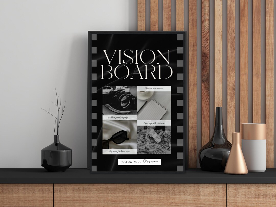 Dark Vision Board 2025 Inspirational Wall Art Framed, Unframed or ...