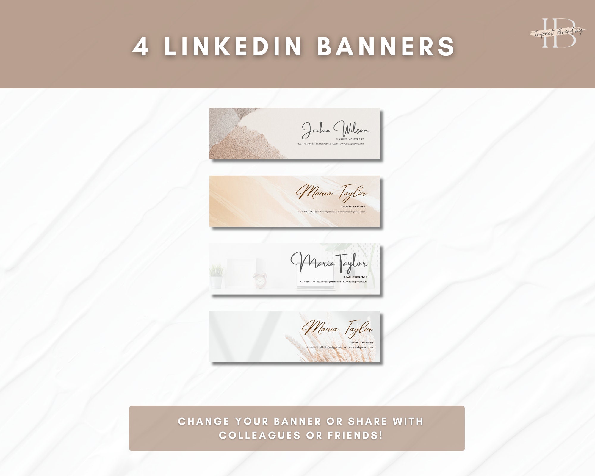 4 Modern Linkedin Banners | Professional Canva Templates (digital ...