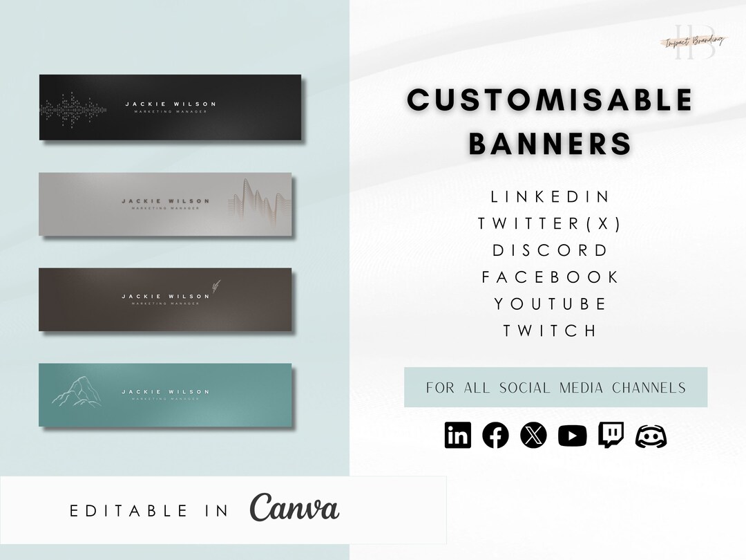 Customisable Banners for ALL Social Media Platforms | Banner Template ...
