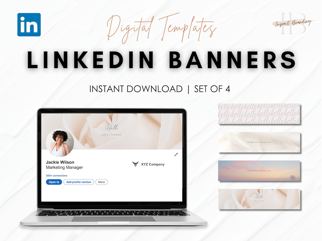 4 Linkedin Banners Instant Download Inspirational Quote - Etsy
