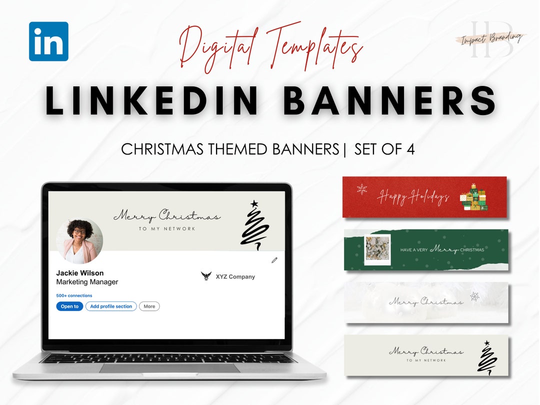 4 Linkedin Banners | Christmas Themed | Festive & Professional Designs ...