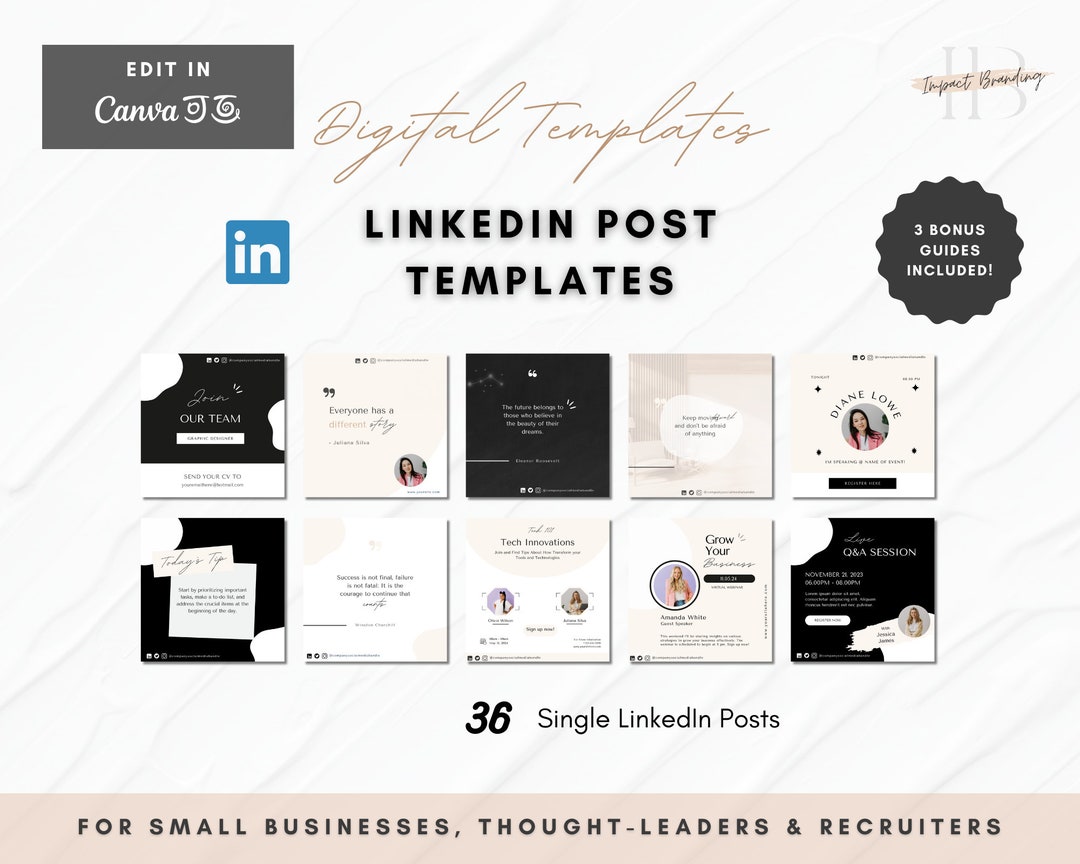 36 Linkedin Post Templates | Light Minimal | Linkedin Template ...