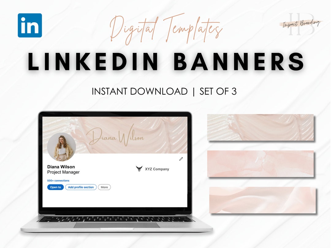 4 Linkedin Banners | Showcase Your Personal Brand | Soft Pink ...
