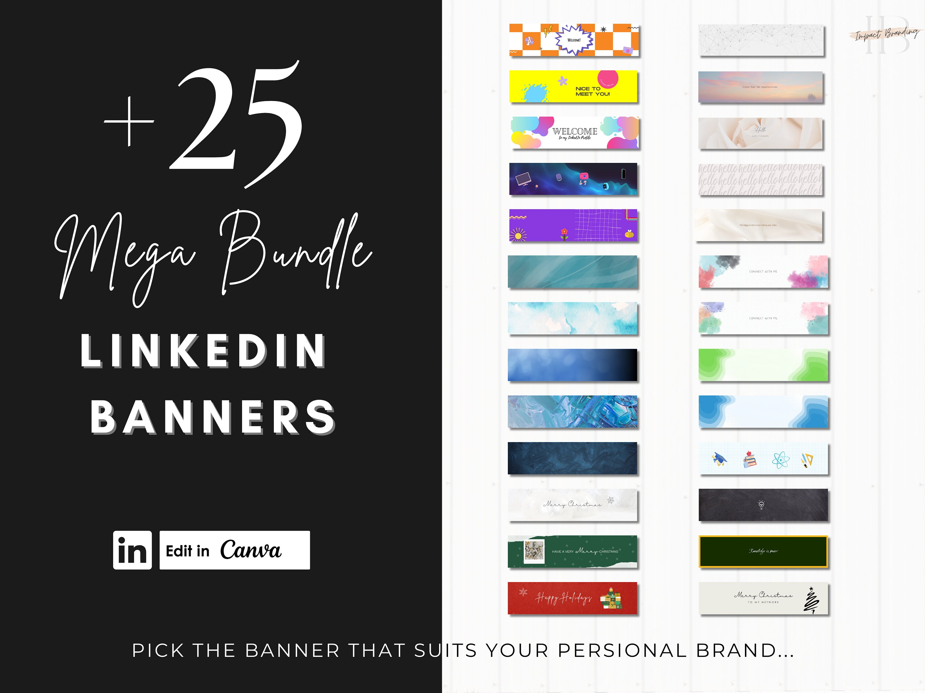 Linkedin Banner Mega Bundle: 25+ Stylish Designs | Linkedin ...