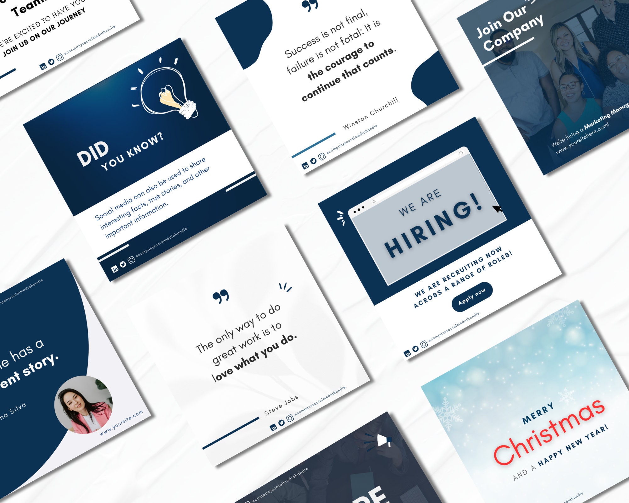 25 Linkedin Post Templates | Dark Blue Style | Linkedin Template ...