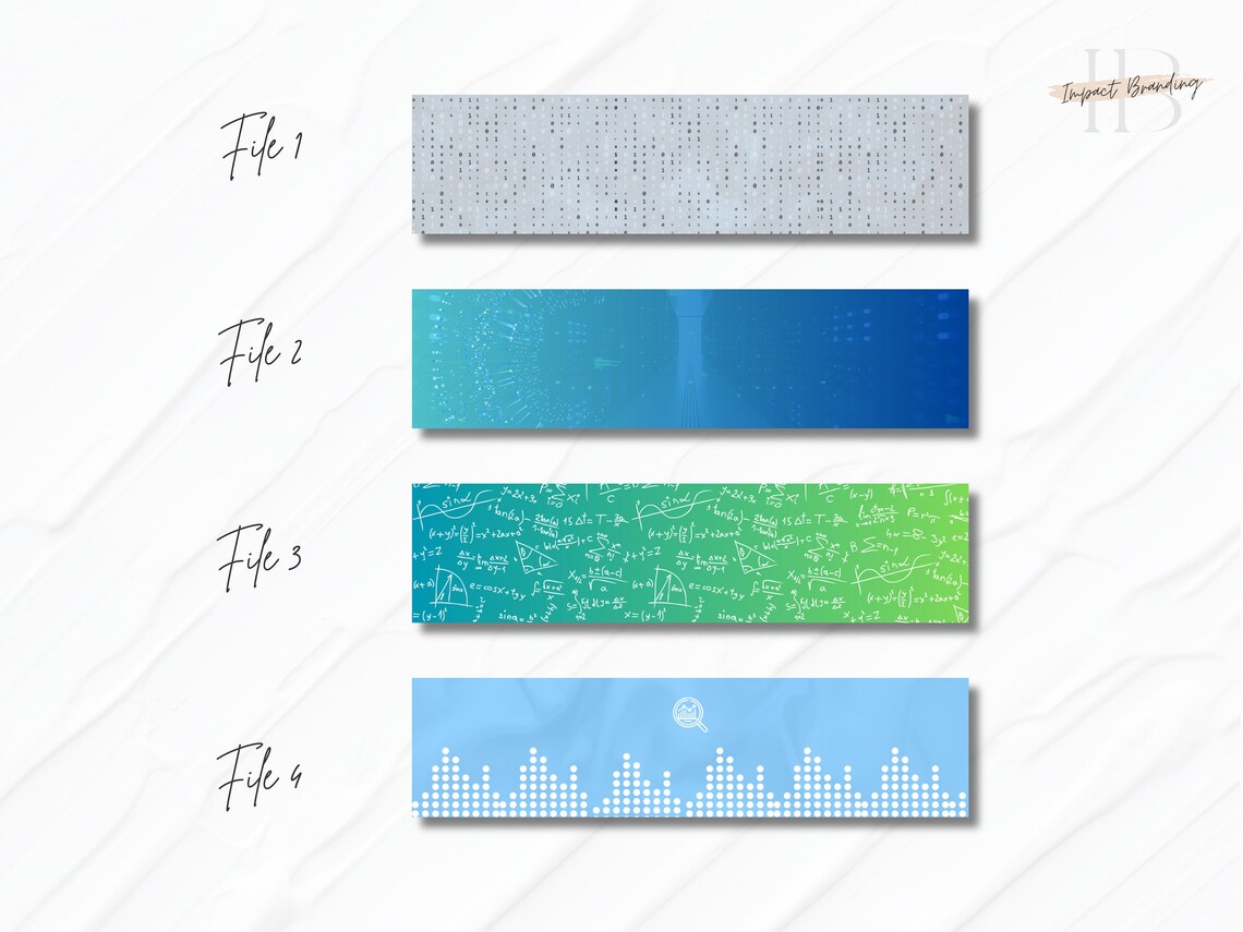 4 Linkedin Banners | Blue & Green Data Themed Designs | Instant ...
