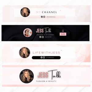 9 Youtube Banner Templates | Pink Modern Banner Style | Youtube ...