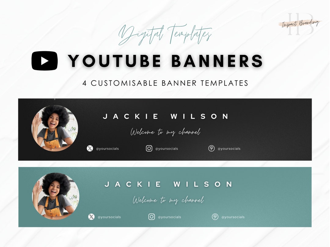 4 Youtube Banner Templates | Dark Minimal Banner Style | Youtube ...