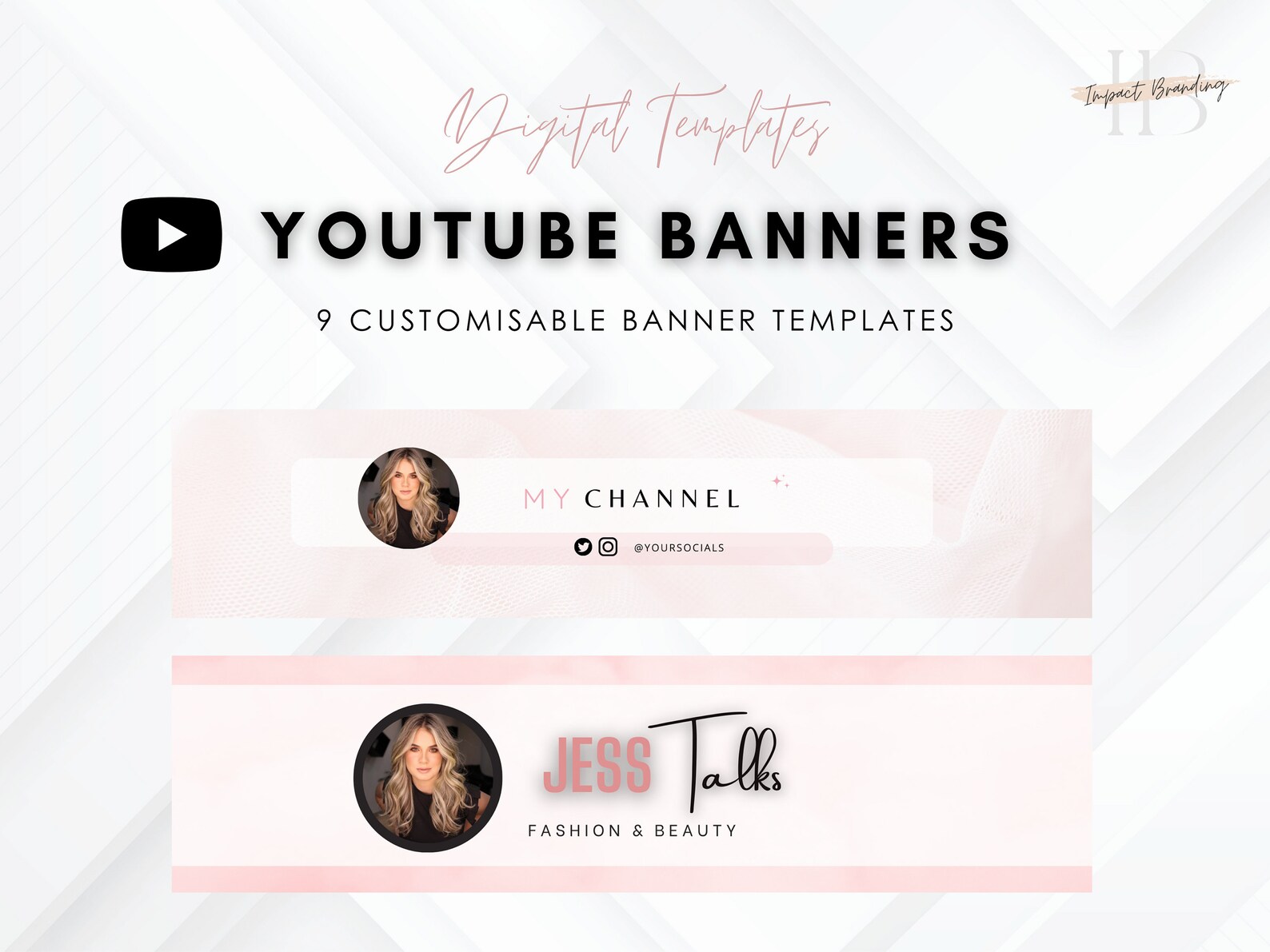 9 Youtube Banner Templates Pink Modern Banner Style Youtube Branding ...