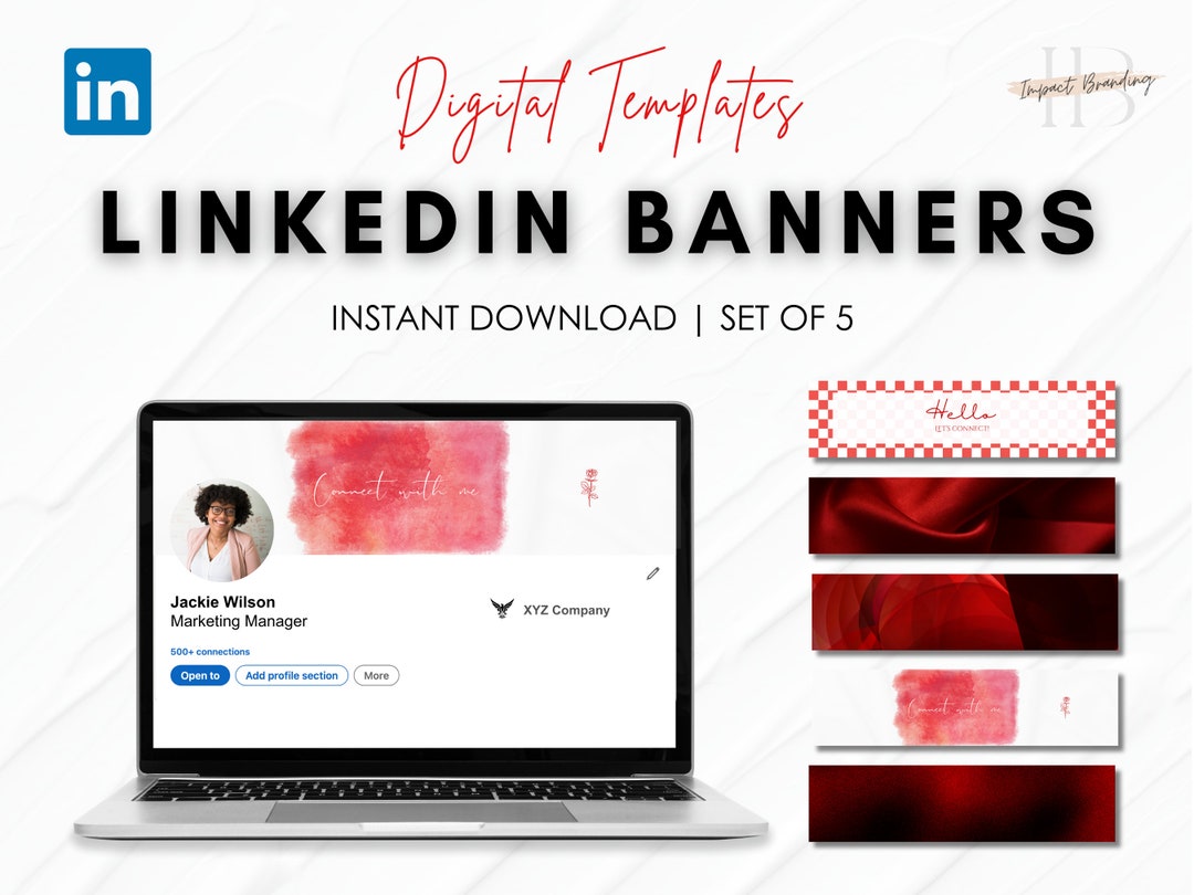 4 Linkedin Banners | Showcase Your Personal Brand | Modern Red ...