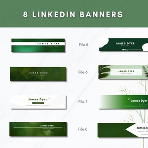 8 Professional Linkedin Banners | Green Modern Style | for Businesses ...