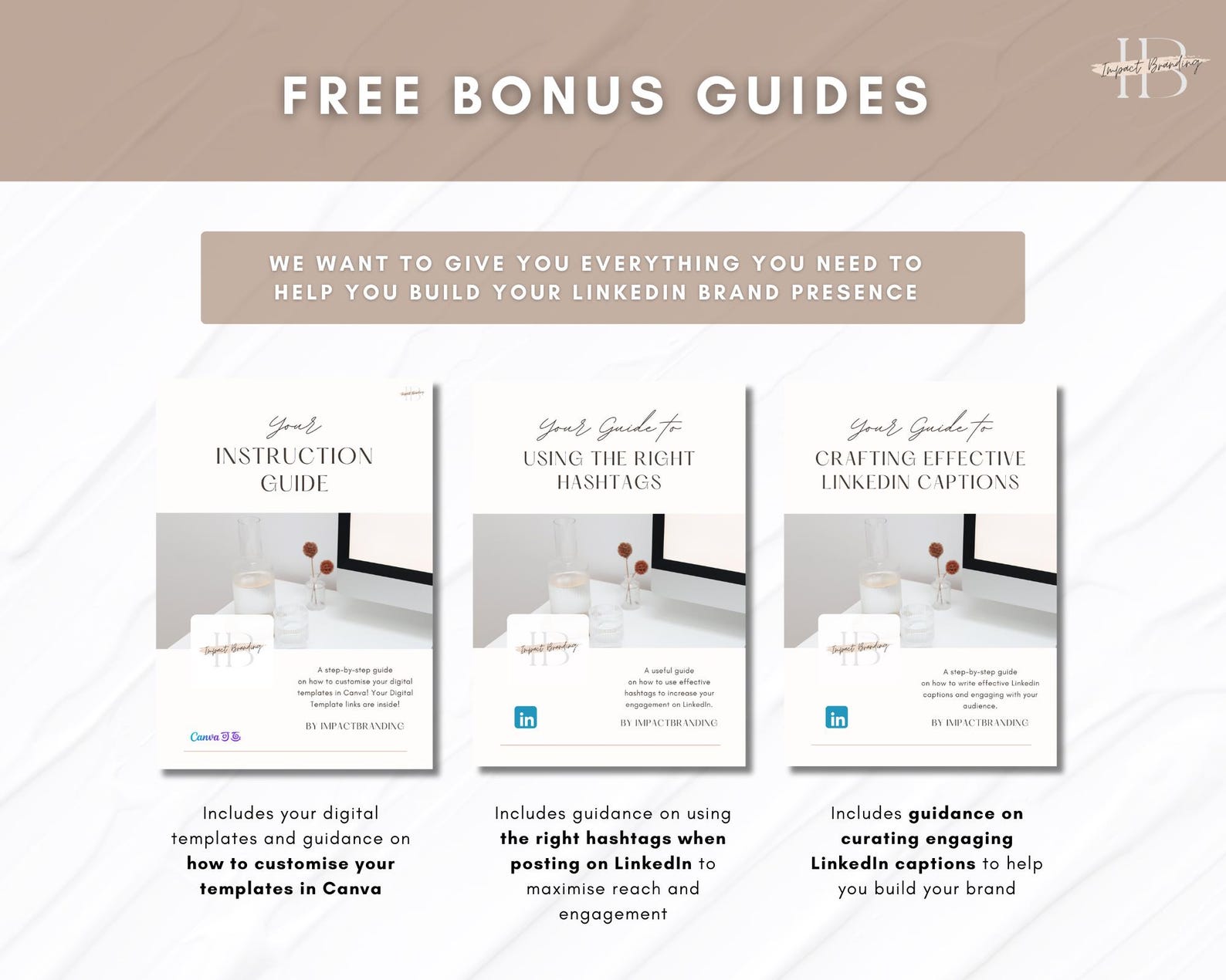 4 Linkedin Banners | Personal Brand | Simple Beige | Linkedin ...