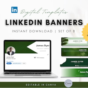 8 Professional Linkedin Banners | Green Modern Style | for Businesses ...